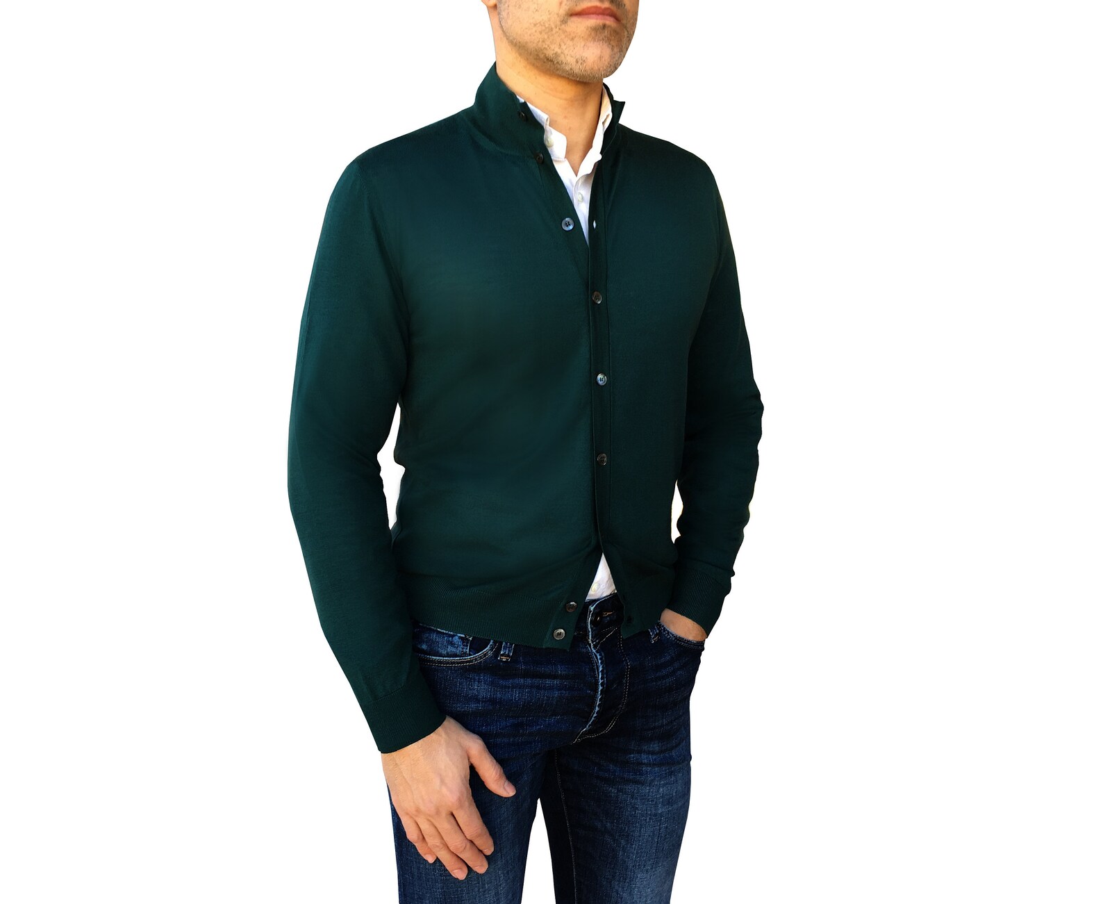 100% Pure Italian Cashmere Cardigan Sweater Men Made in - Etsy