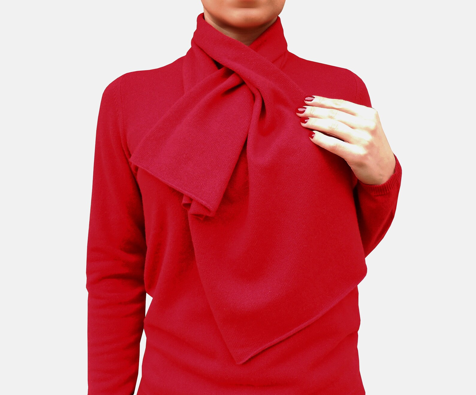 Red Cashmere Scarf Women Christmas Scarf Mini Scarf - Etsy