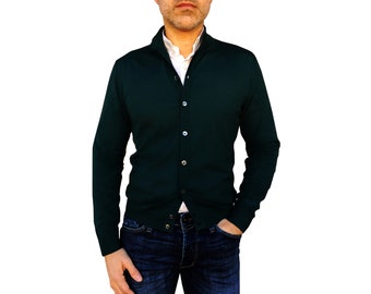 100% Pure Italian Cashmere Cardigan Men - Made in Italy - Etsy