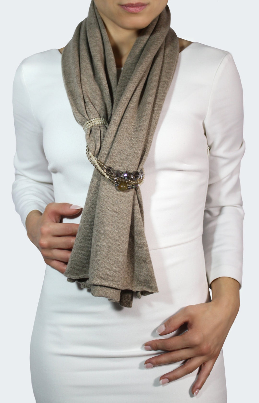 Elegant Scarf, Luxury Scarf, Handmade Scarf, Scarf With Jewelry ...