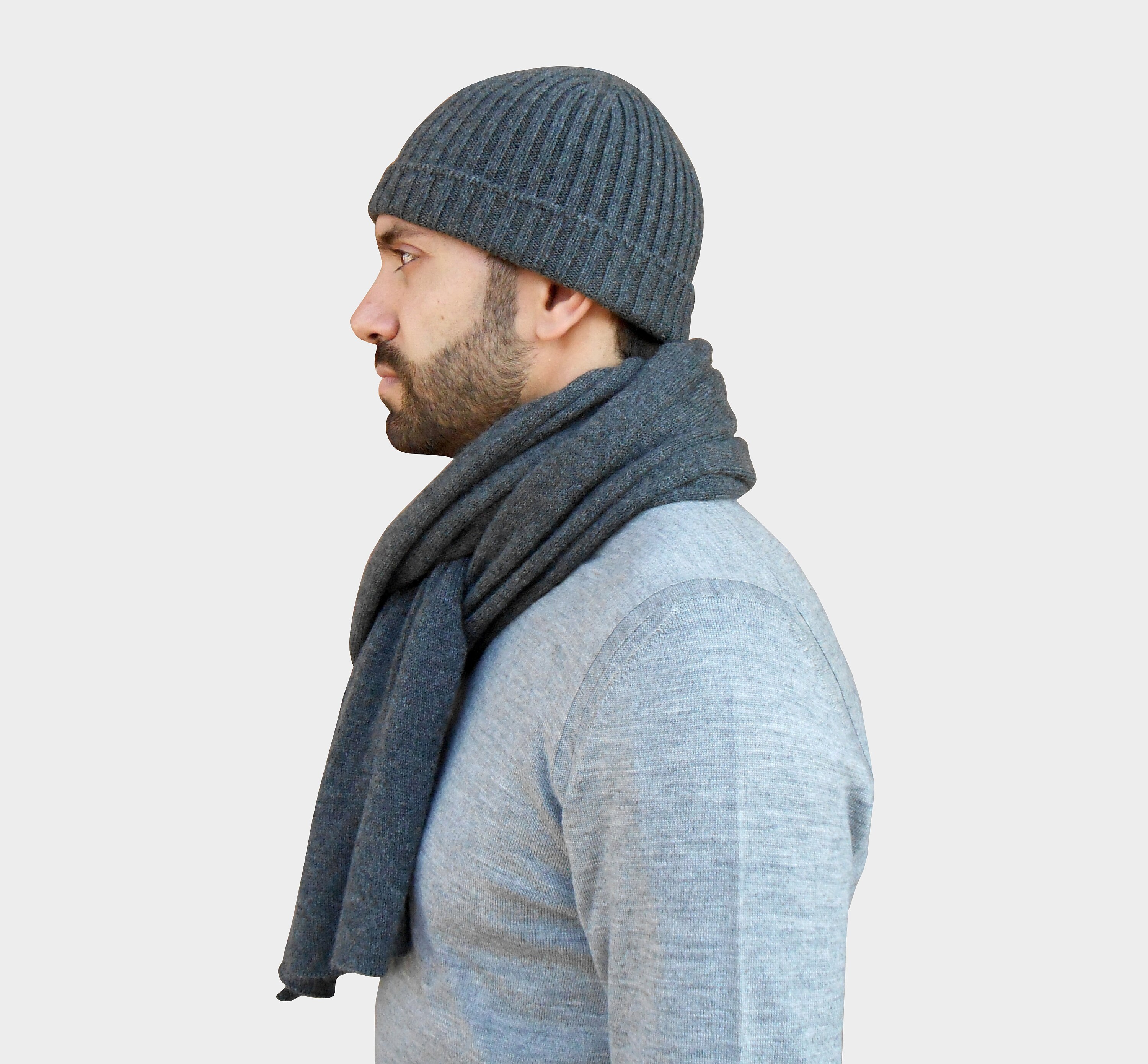 100% Cashmere Beanie Hat for Men Made in Italy - Etsy