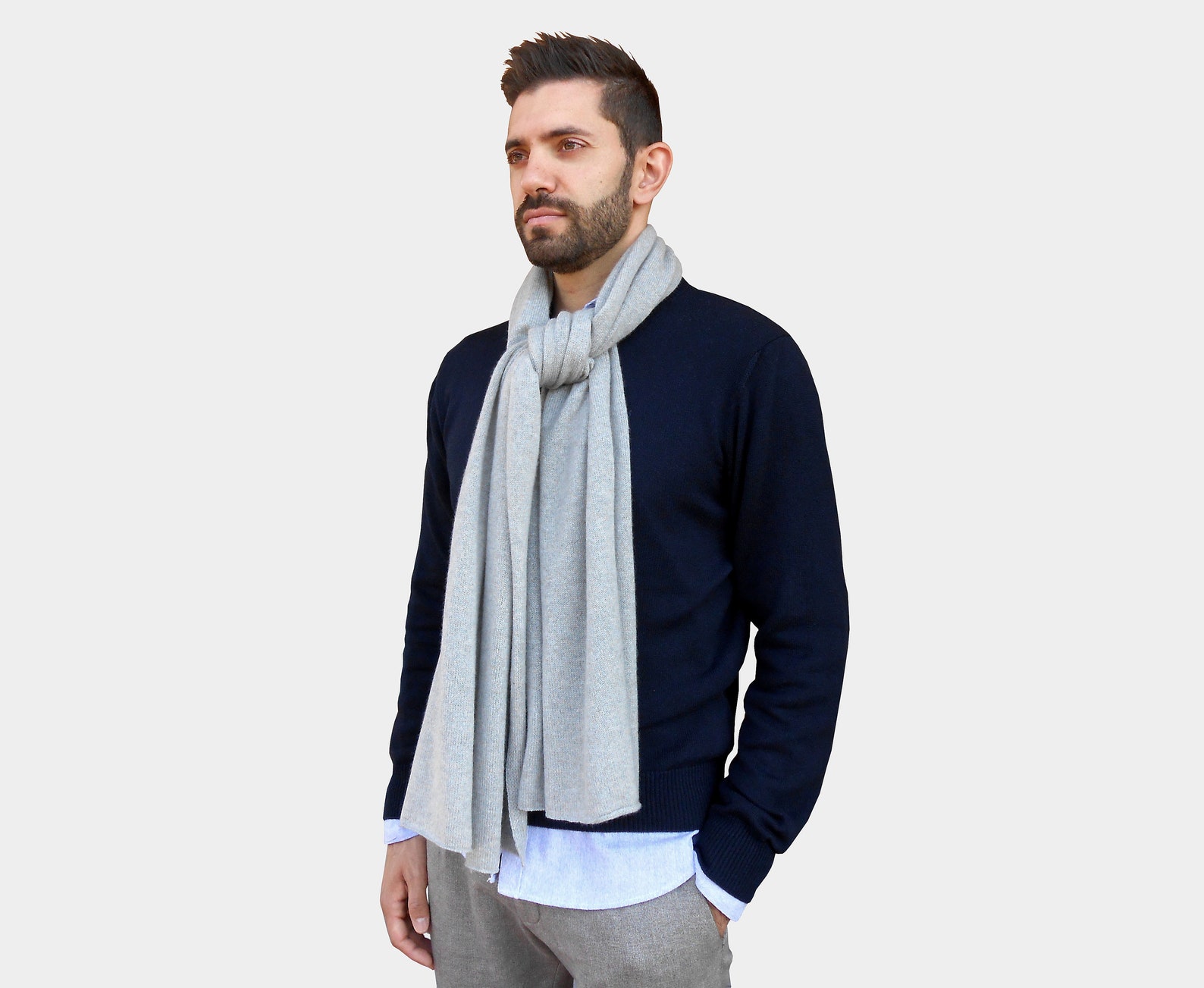 Men cashmere scarf in pure italian cashmere | Etsy