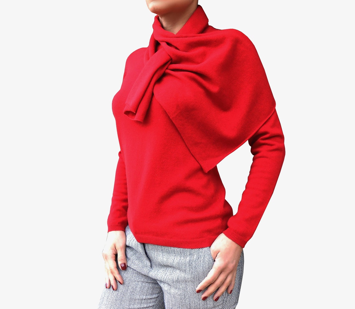 Red Cashmere Scarf Women Christmas Scarf Mini Scarf - Etsy