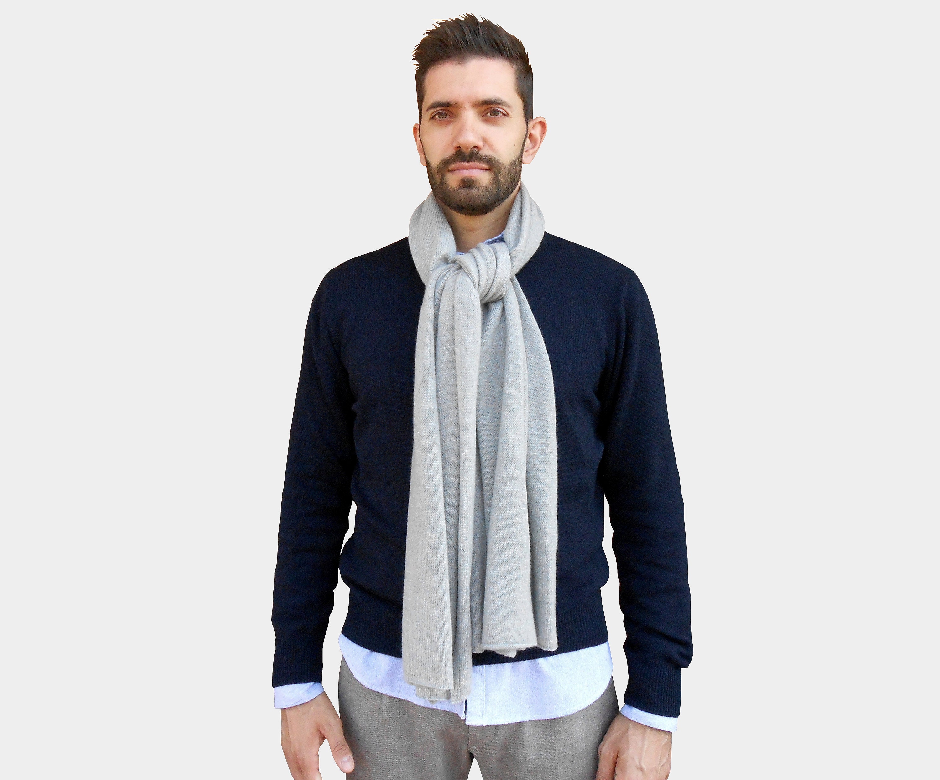 Men Cashmere Scarf in Pure Italian Cashmere - Etsy