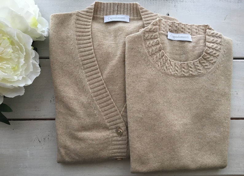 Twin Set Cardigan 100% Cashmere Handmade in Italy - Etsy