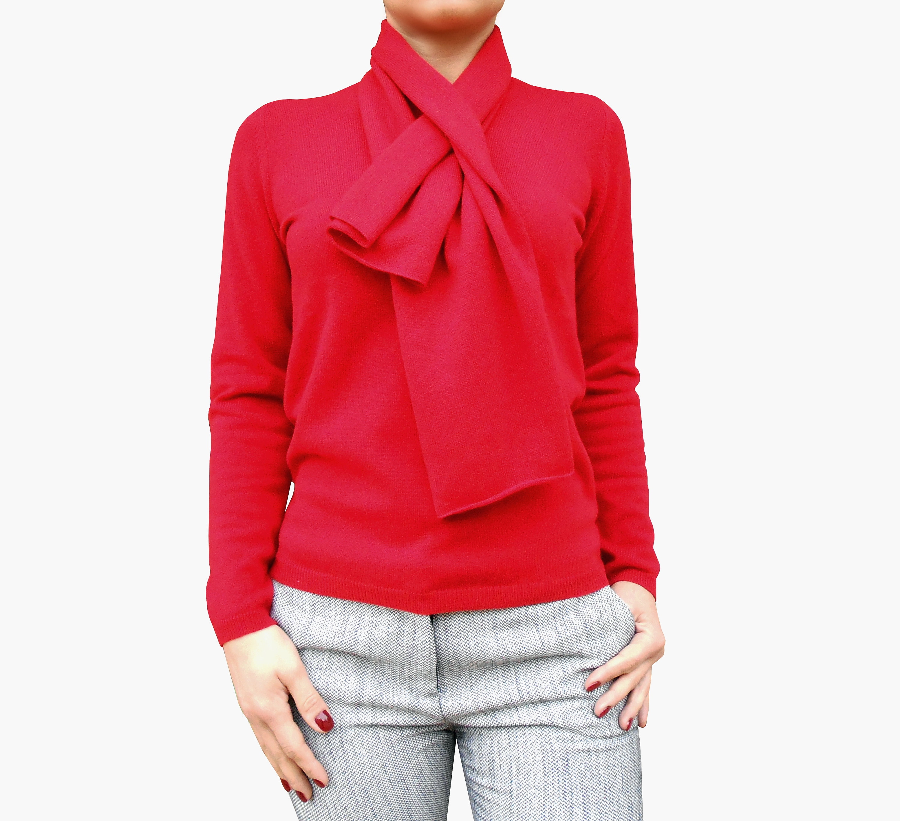 Red Cashmere Scarf Women Christmas Scarf Mini Scarf - Etsy