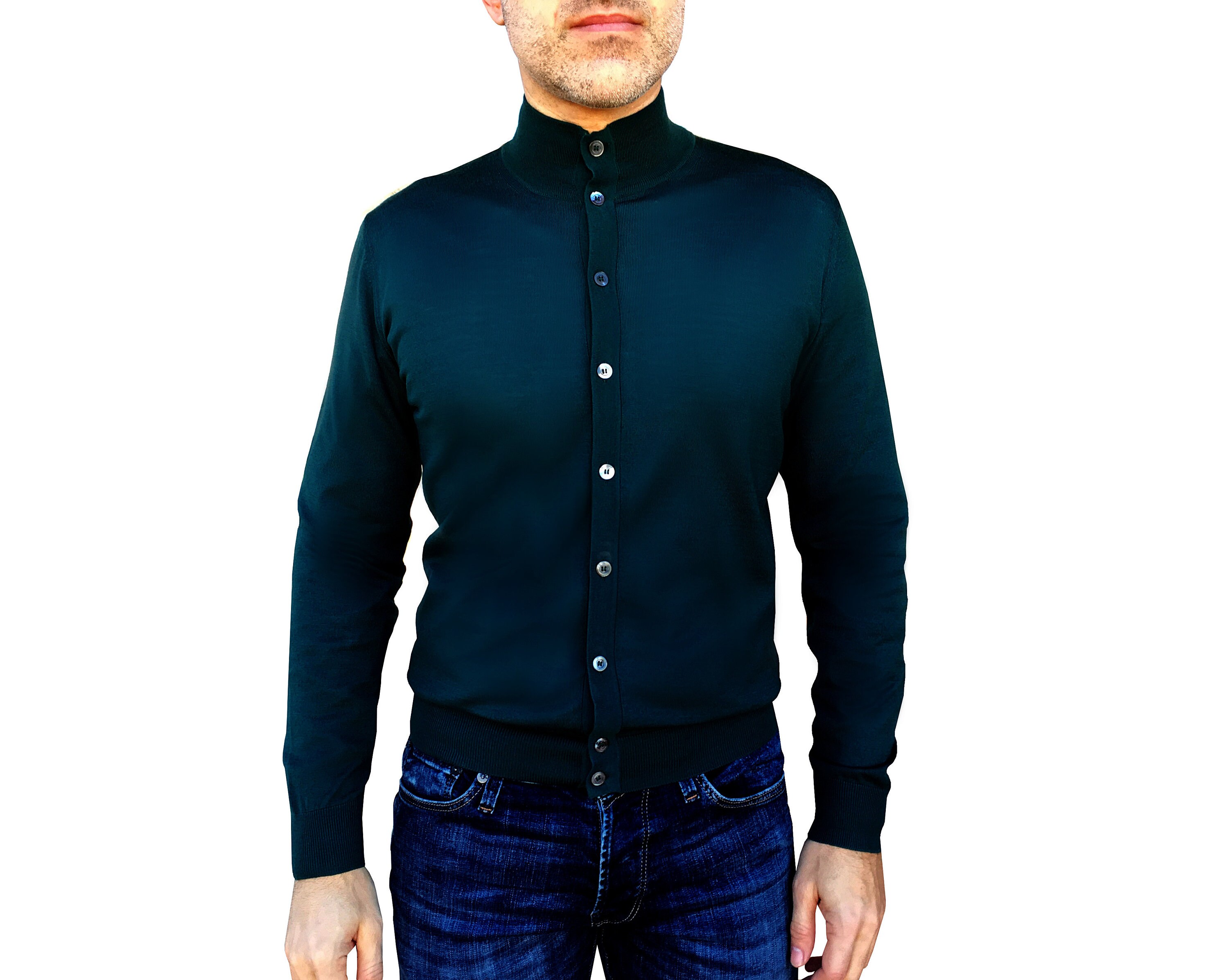 100% Pure Italian Cashmere Cardigan Sweater Men Made in - Etsy