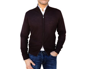 100% Pure Italian Cashmere Cardigan Sweater Men Made in Italy - Etsy