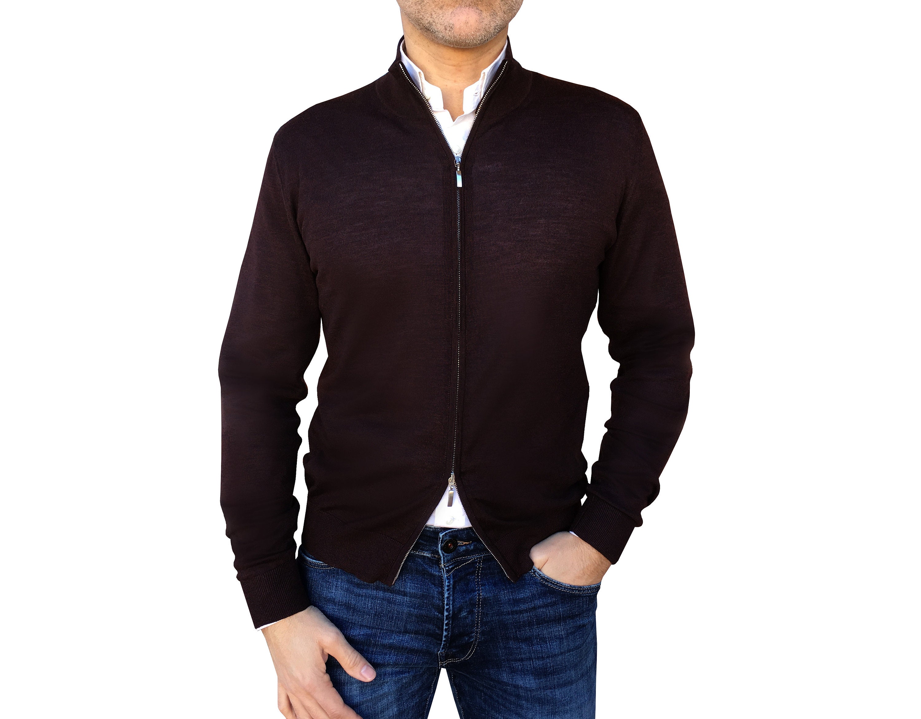 100% Pure Italian Cashmere Cardigan Men Made in Italy - Etsy