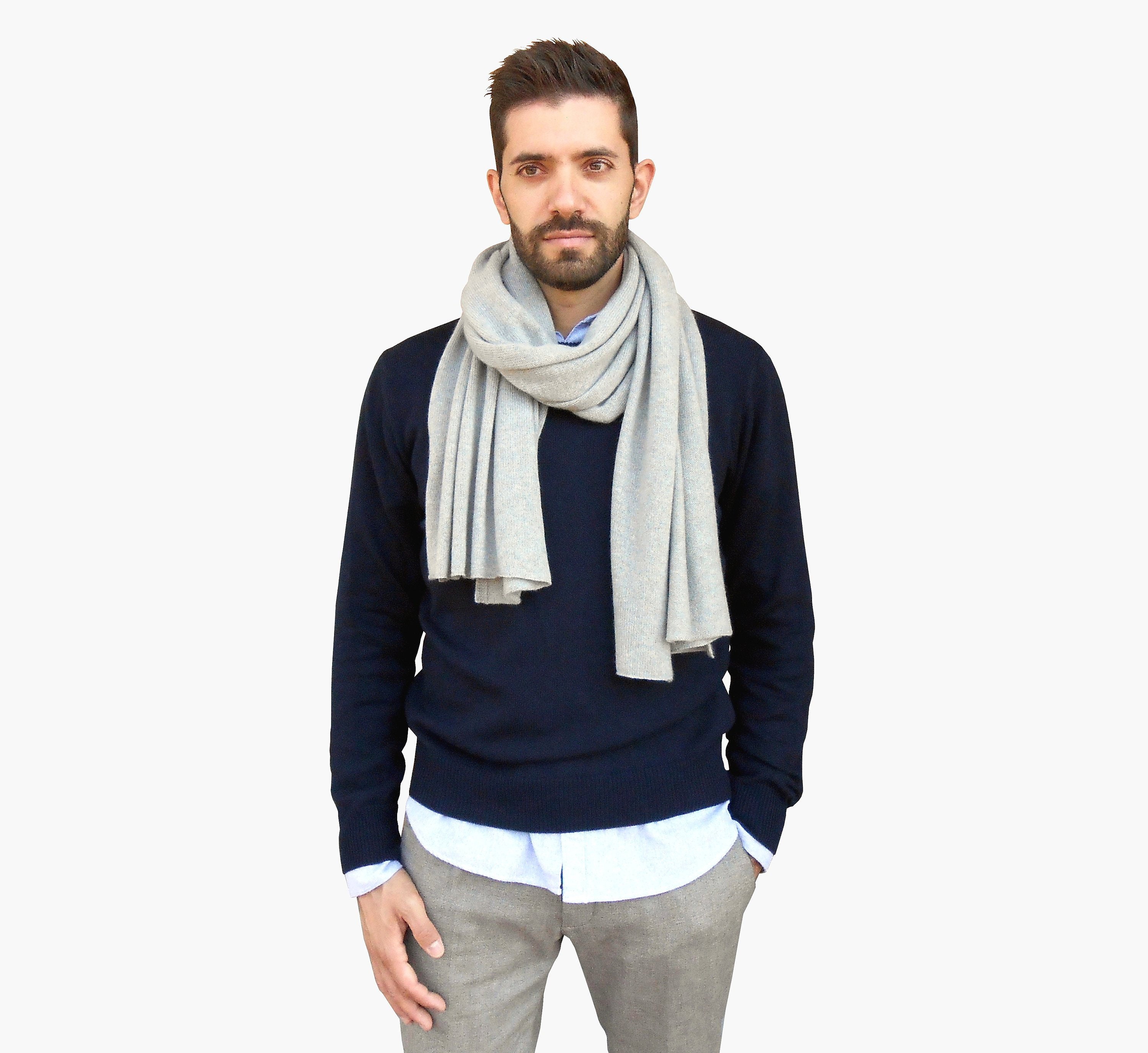 Men Cashmere Scarf in Pure Italian Cashmere - Etsy