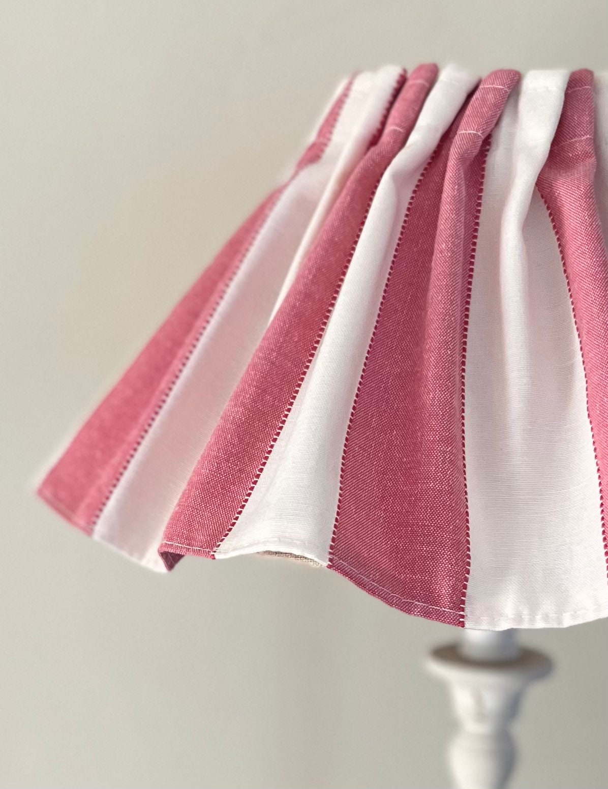 Large Pink Stripe Ruffle Shade - Etsy