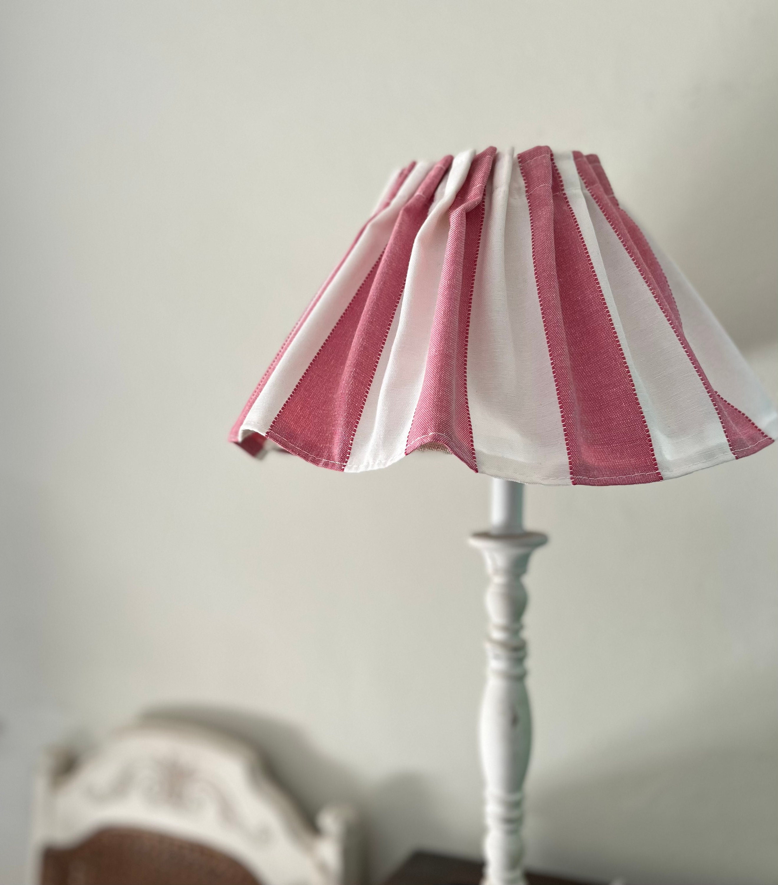 Large Pink Stripe Ruffle Shade - Etsy