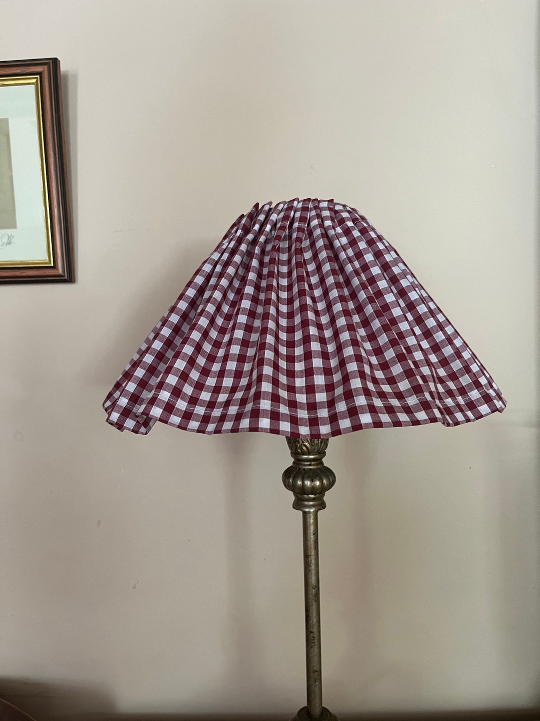Cotton Loose Mulberry Gingham Ruffle Lampshade. - Etsy