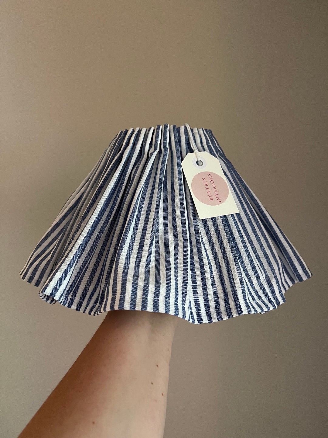 Blue Stripe Ruffle Shade - Etsy