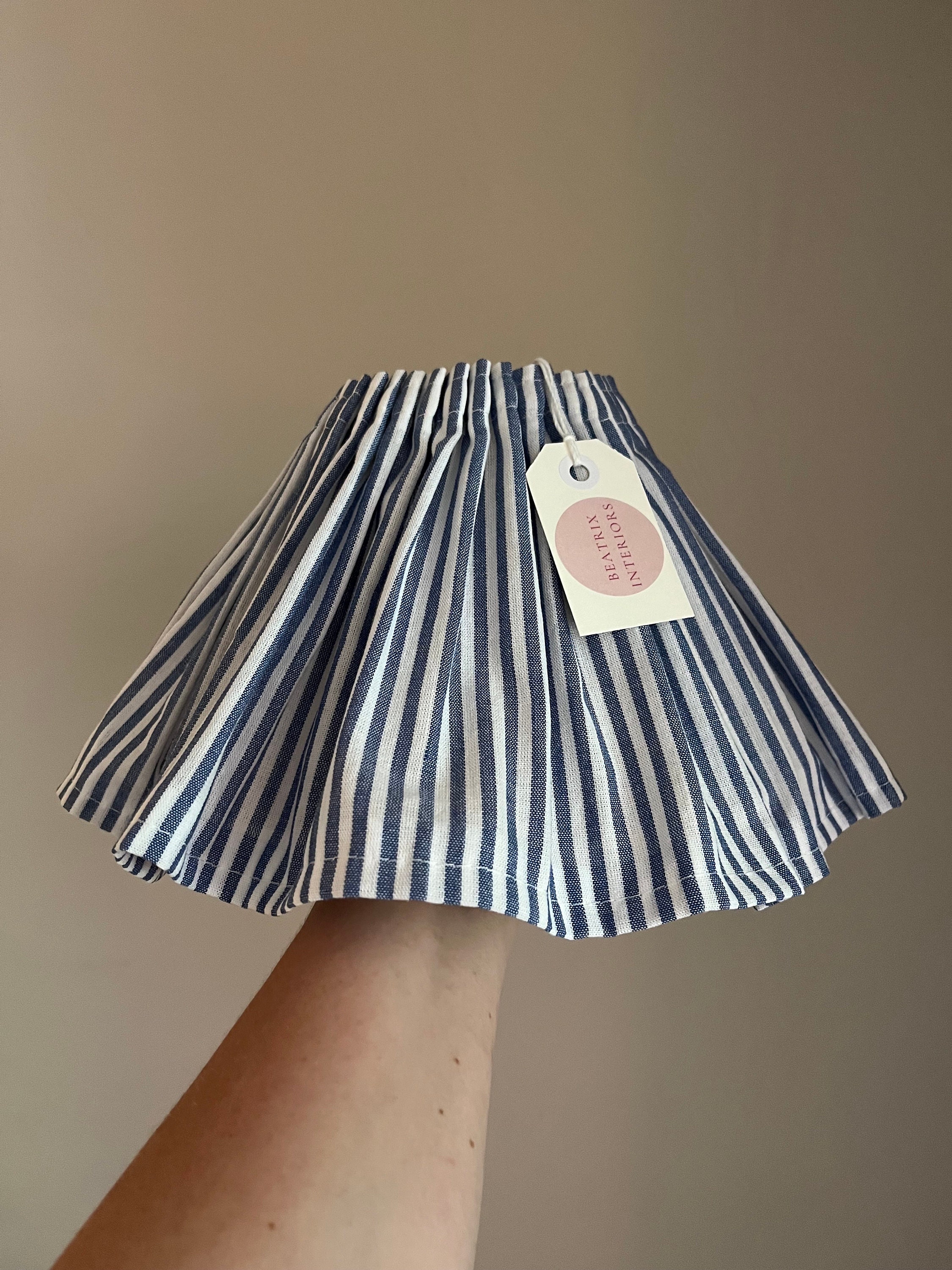 Blue Stripe Ruffle Shade - Etsy