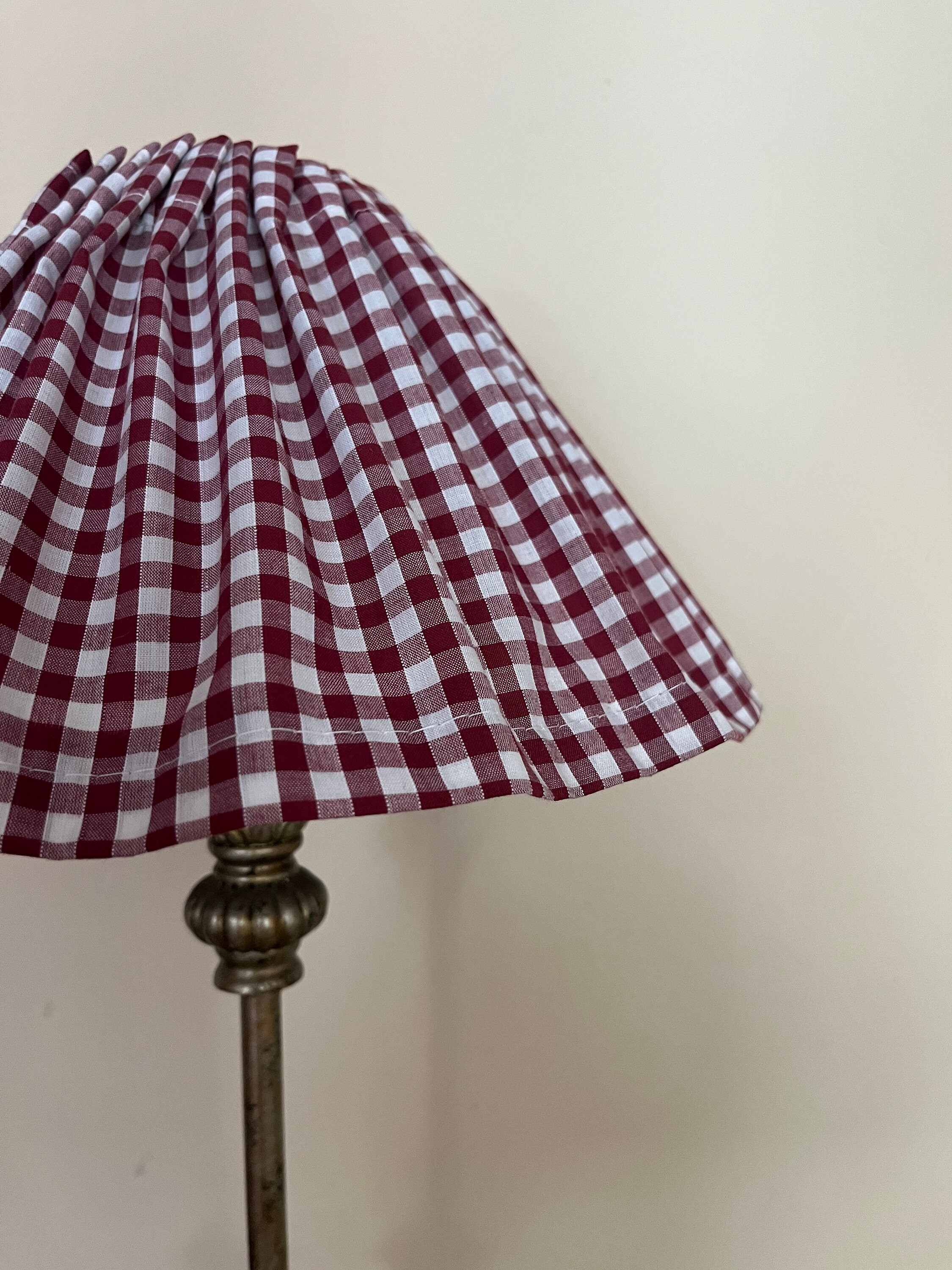 Cotton Loose Mulberry Gingham Ruffle Lampshade. - Etsy