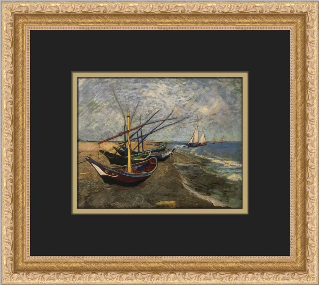 Vincent Van Gogh Fishing Boats on the Beach at Saintes-maries Custom ...