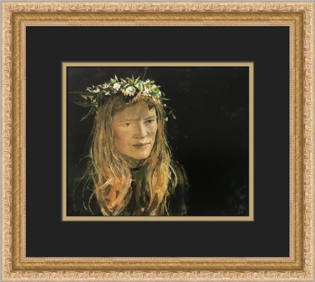 Andrew Wyeth Helga Crown of Flowers Custom Framed Print - Etsy