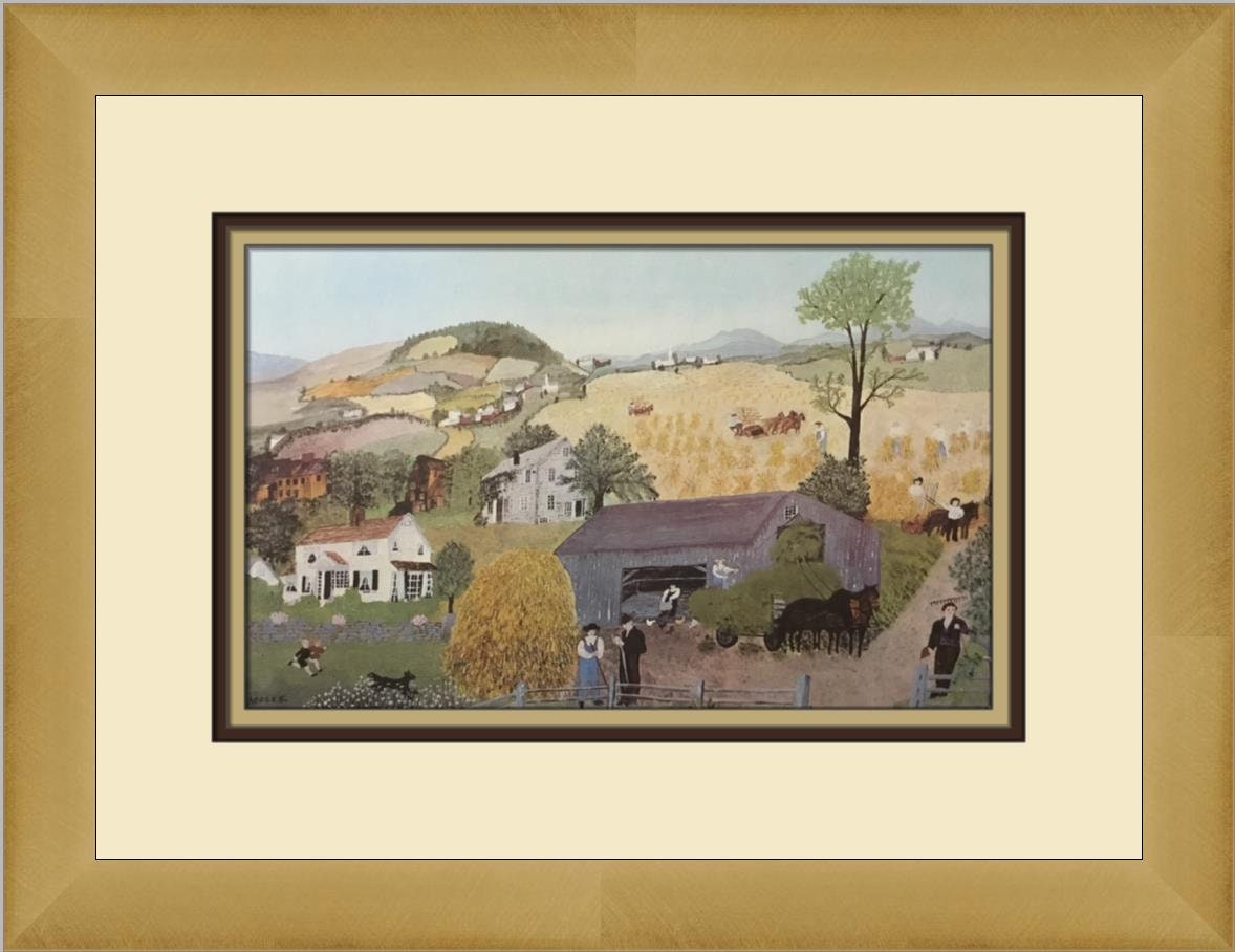 Grandma Moses in Harvest Time Custom Framed Print - Etsy