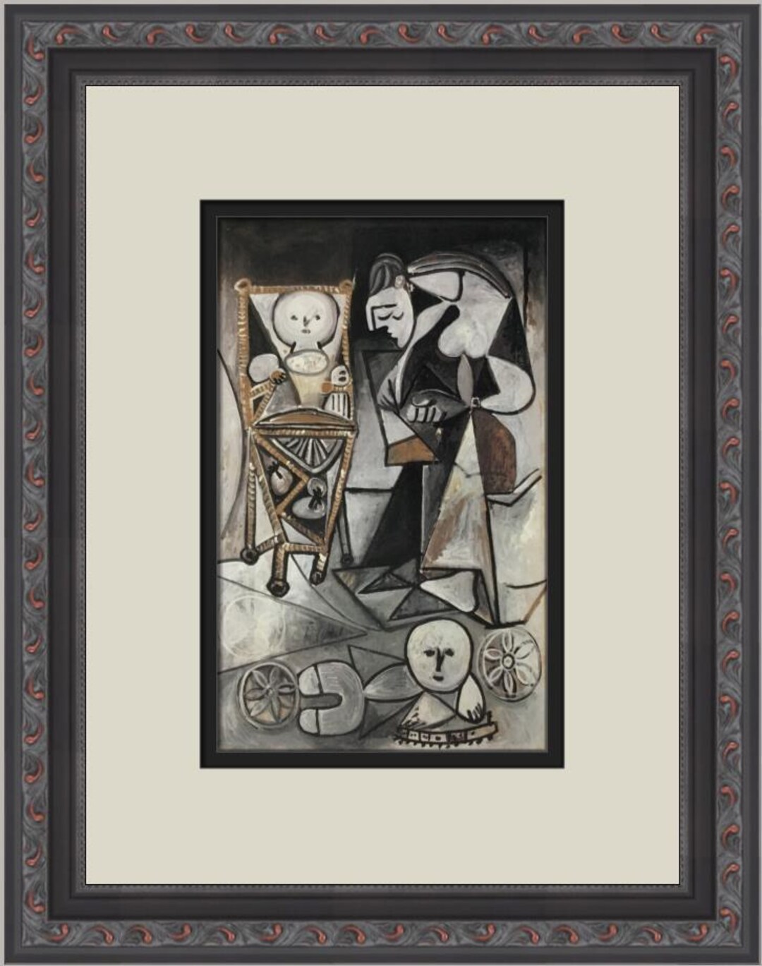 Pablo Picasso Woman Drawing With Her Children Custom Framed Print - Etsy
