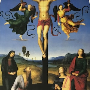 Raphael the Crucified Christ With the Virgin Mary Saints and Angels Custom Framed Print - Etsy ...