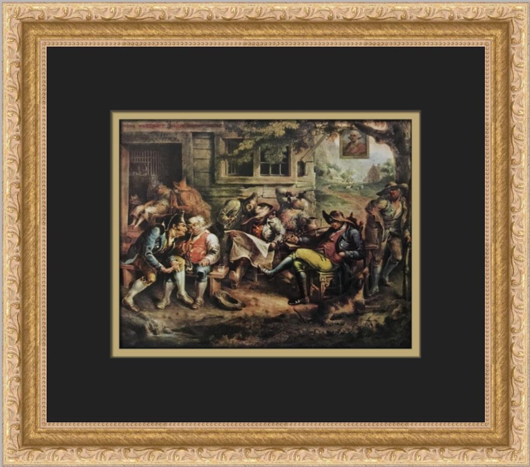 John Quidor Rip Van Winkle at Nicholas Vedders Tavern Custom Framed ...