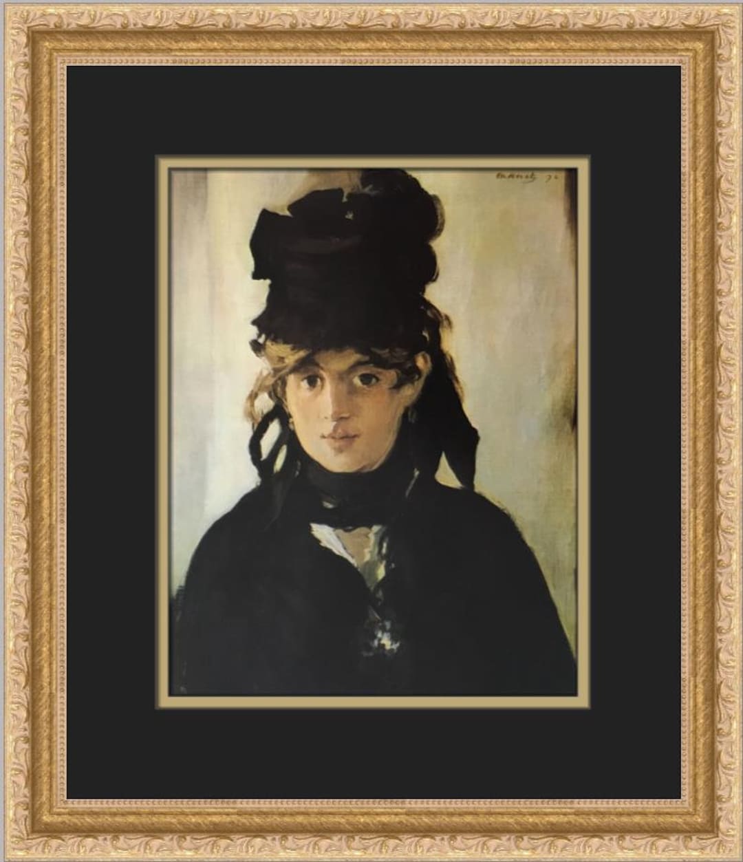 Edouard Manet Berth Morisot Holding a Bunch of Violets Custom Framed ...