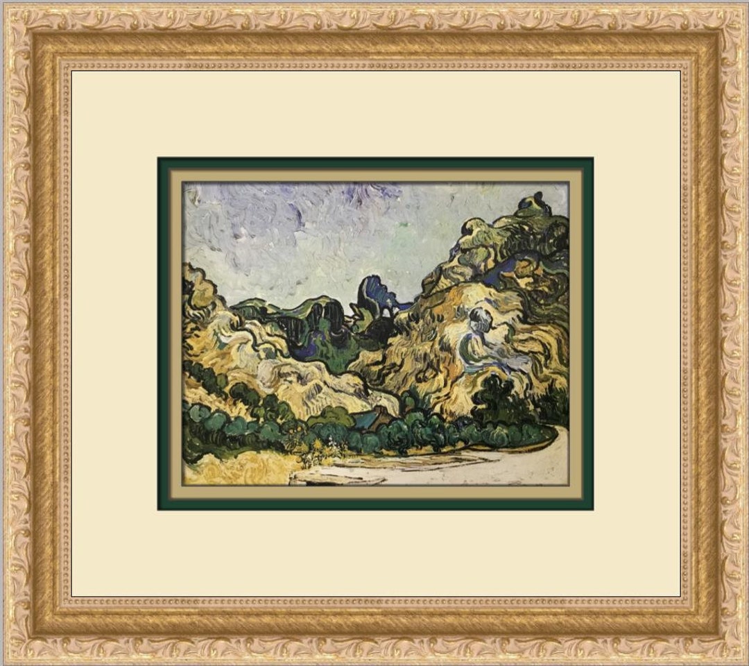 Vincent Van Gogh Mountains at Saint-remy Custom Framed Print - Etsy