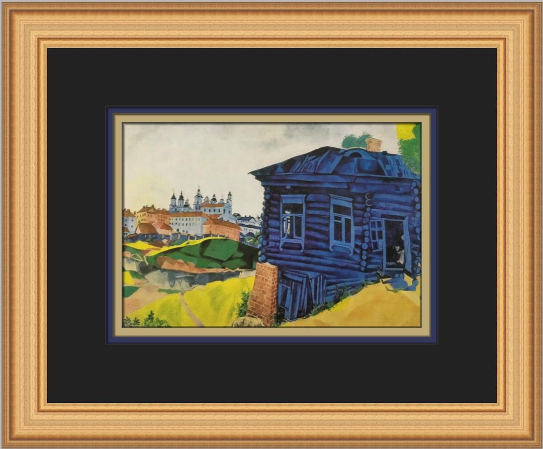 Marc Chagall the Blue House Custom Framed Print - Etsy