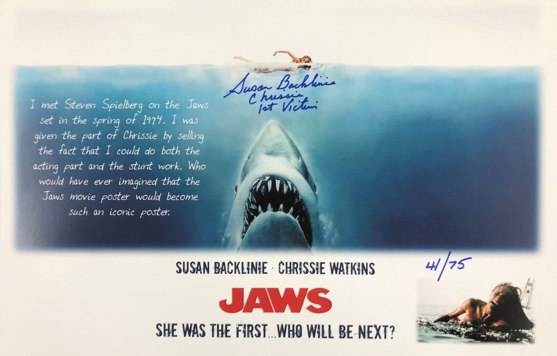 JAWS Susan Backlinie L/ED Autographed Photo Custom Framed III - Etsy