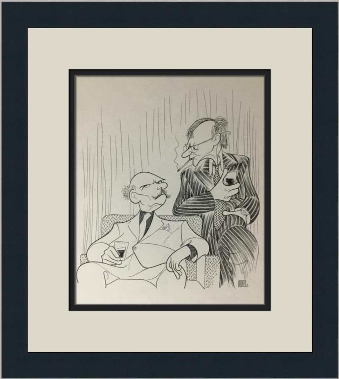 Al Hirschfeld Ralph Richardson and John Gielgud Custom Framed Print - Etsy