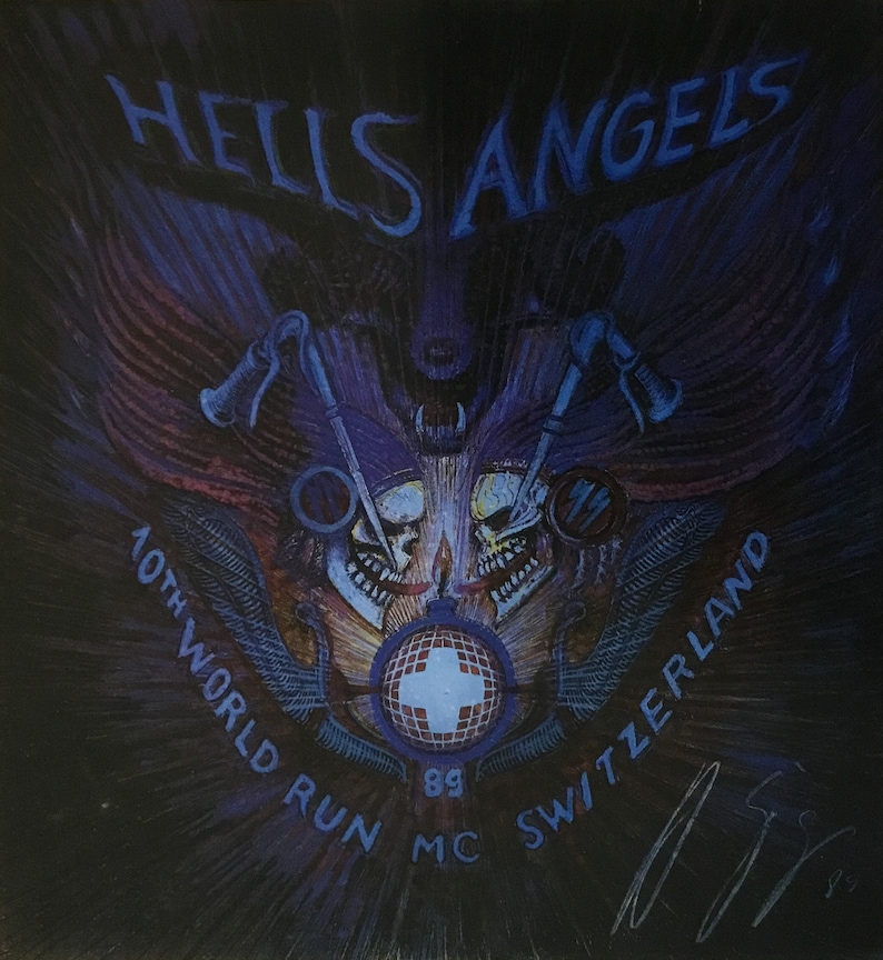 HR Giger H. R. Giger the Hells Angels Poster Custom Framed - Etsy