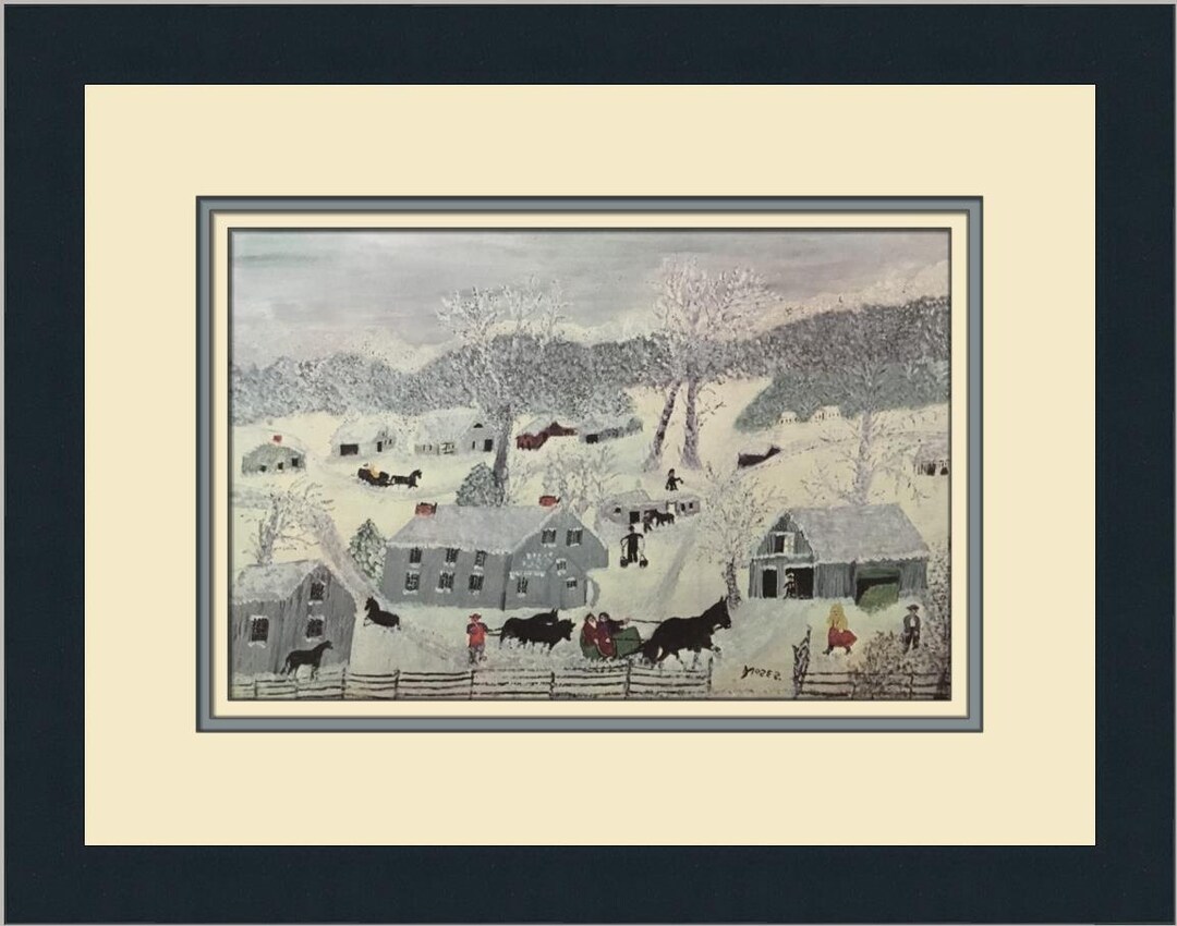 Grandma Moses Green Sleigh Custom Framed Print - Etsy