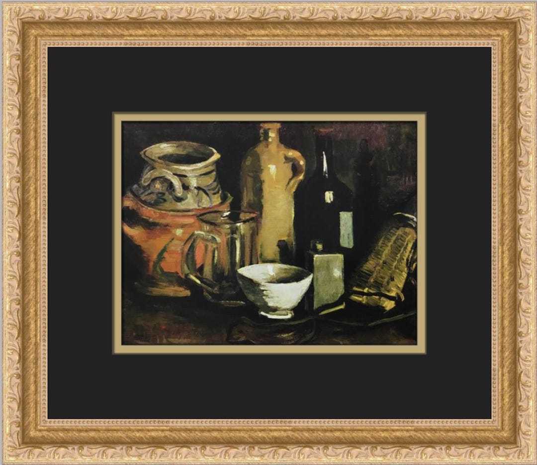 Vincent Van Gogh Still Life With Pots Jars and Bottles Custom Framed ...