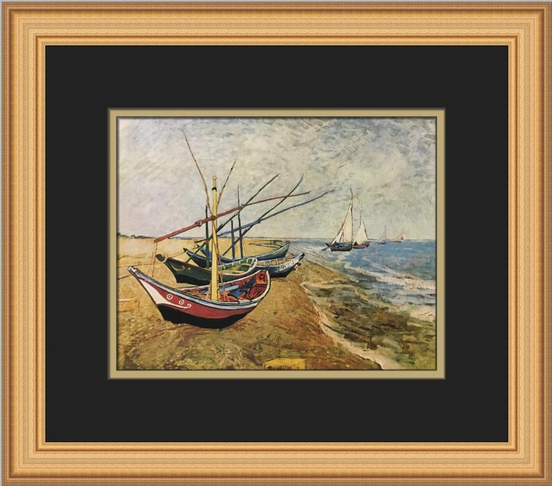 Vincent Van Gogh Boats at Les Saintes-marie Custom Framed Print - Etsy