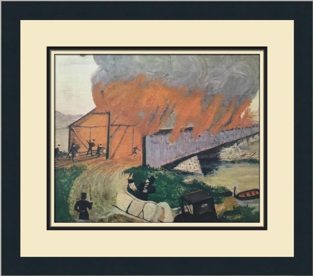 Grandma Moses the Burning of Troy Custom Framed Print - Etsy