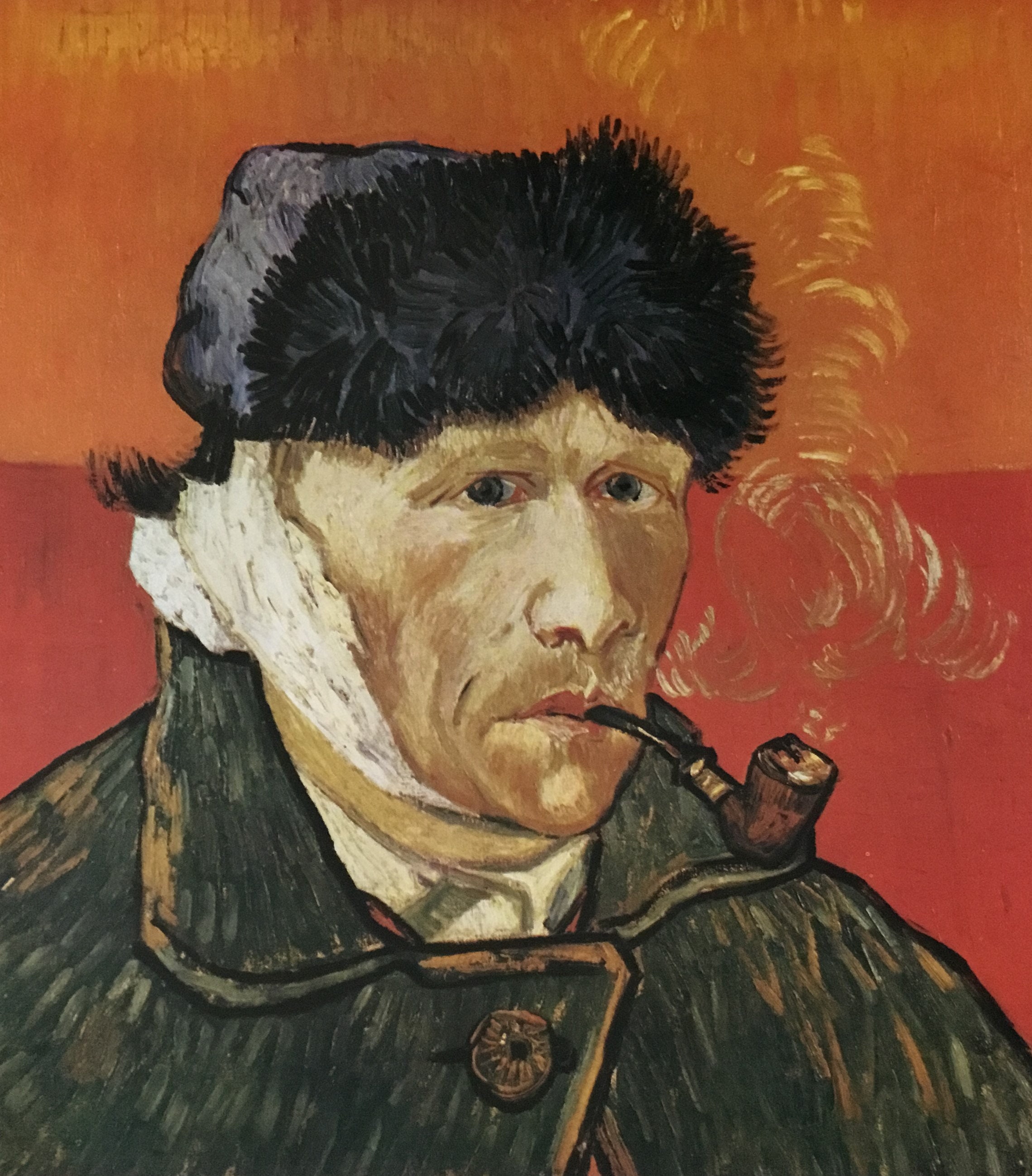 Vincent Van Gogh Self-portrait With Bandaged Ear and Pipe Custom Framed ...