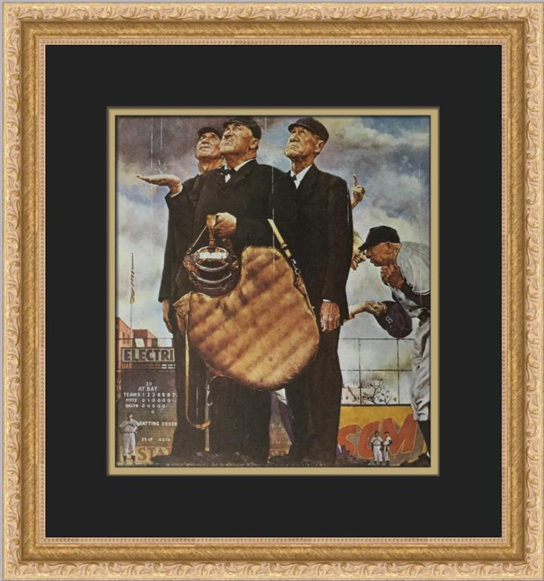 Norman Rockwell the Three Umpires Custom Framed Print - Etsy