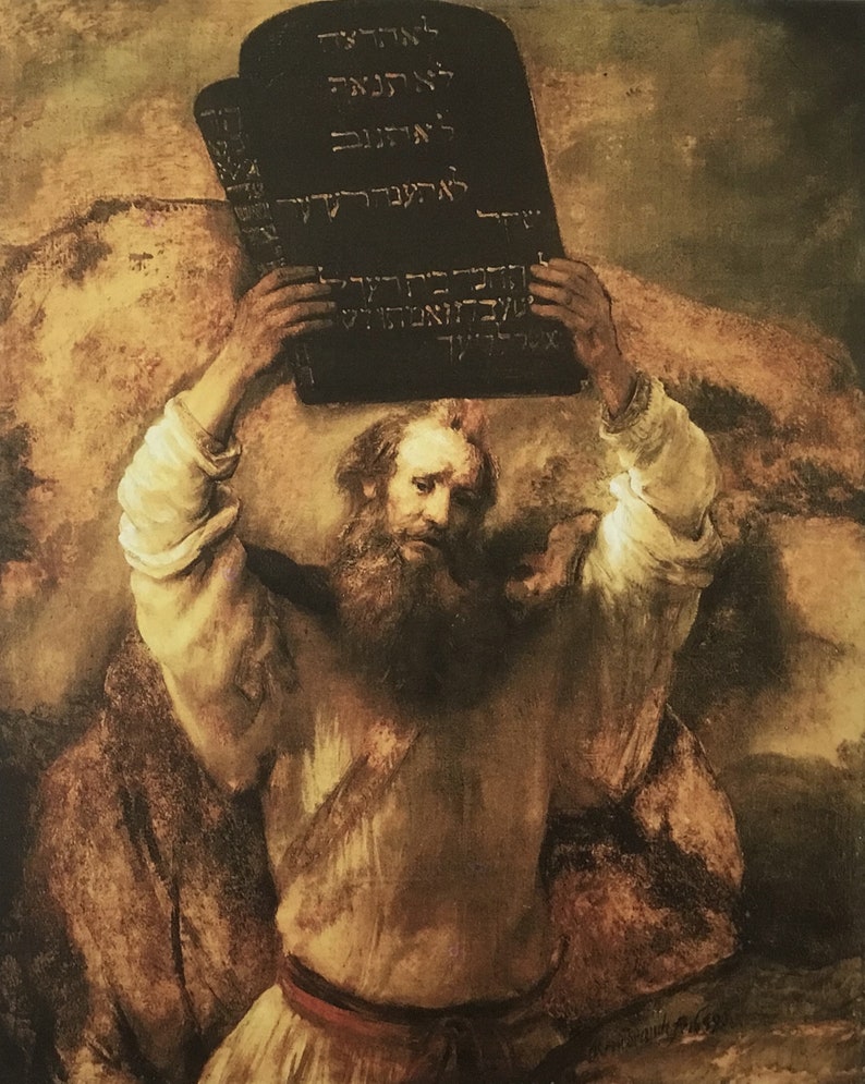 Rembrandt Van Rijn Moses With the Ten Commandments Custom Framed Print ...