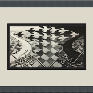 MC Escher M.C. Escher Day and Night Custom Framed Print - Etsy