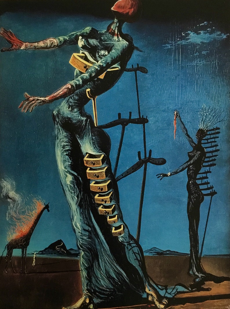 Salvador Dali the Giraffe on Fire Custom Framed Print - Etsy