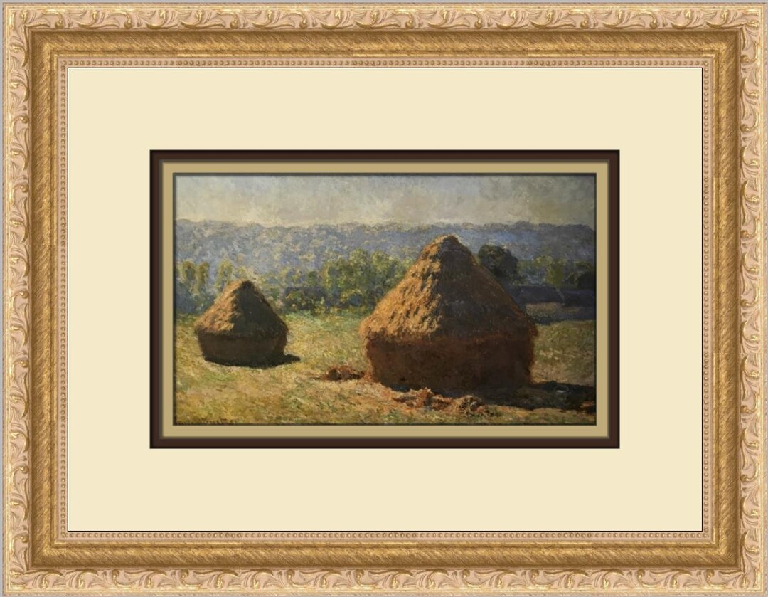 Claude Monet Haystacks Custom Framed Print - Etsy