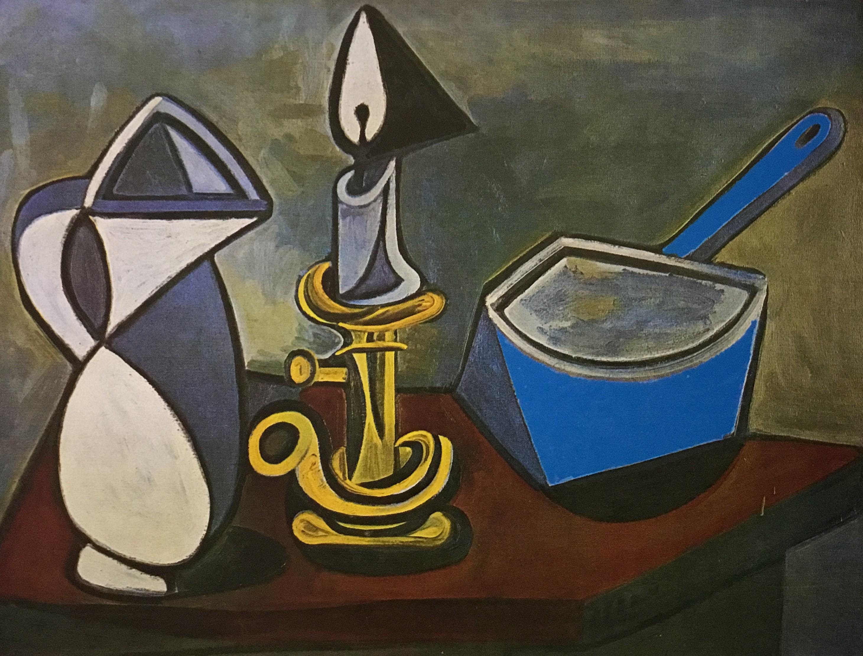 Pablo Picasso Still Life Pitcher Candle Enamel Saucepan Custom Framed ...