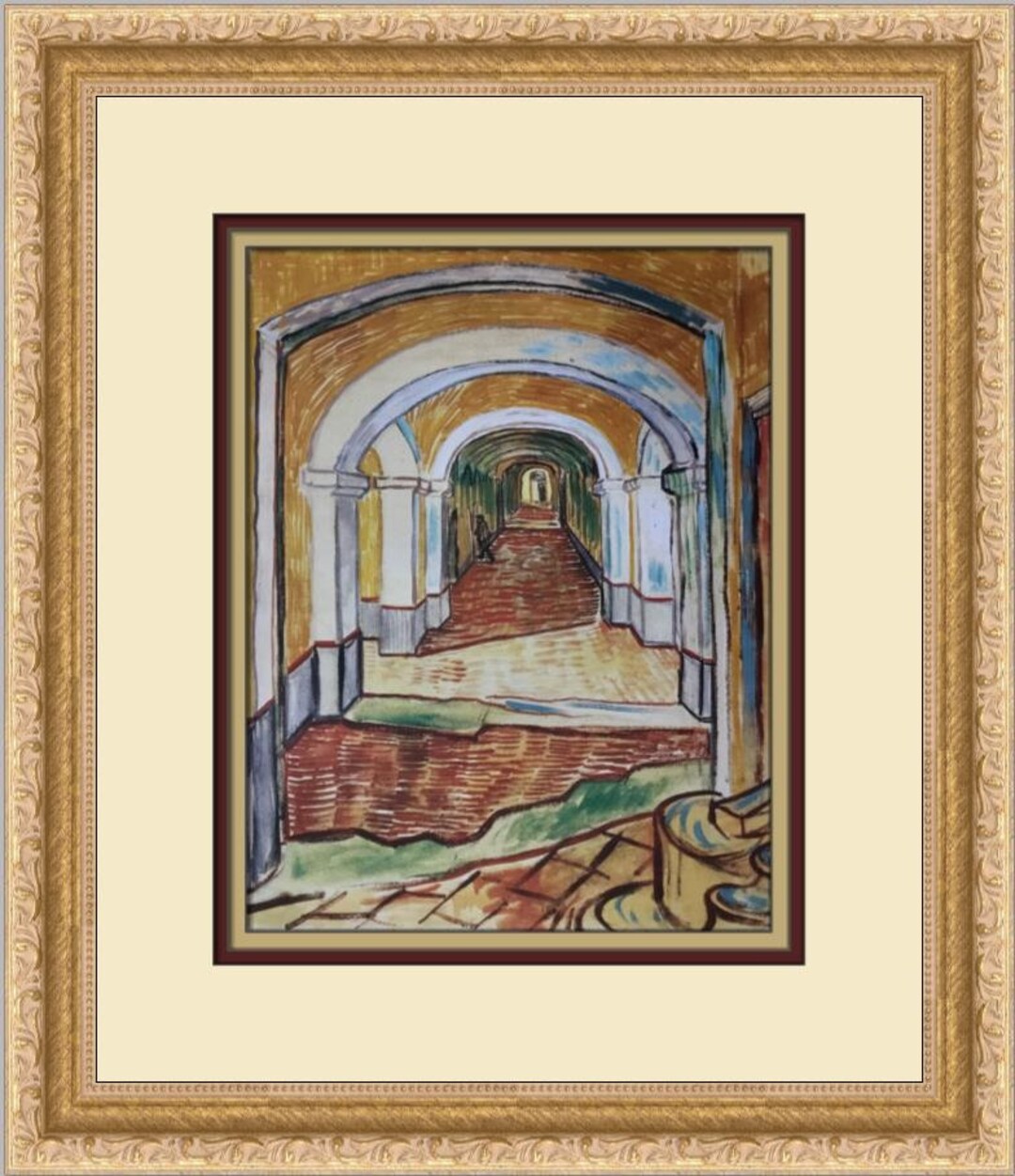 Vincent Van Gogh the Corridor in the Asylum Custom Framed Print - Etsy