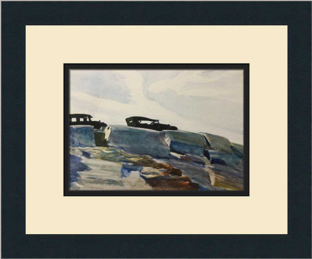 Edward Hopper Cars and Rocks Custom Framed Print - Etsy