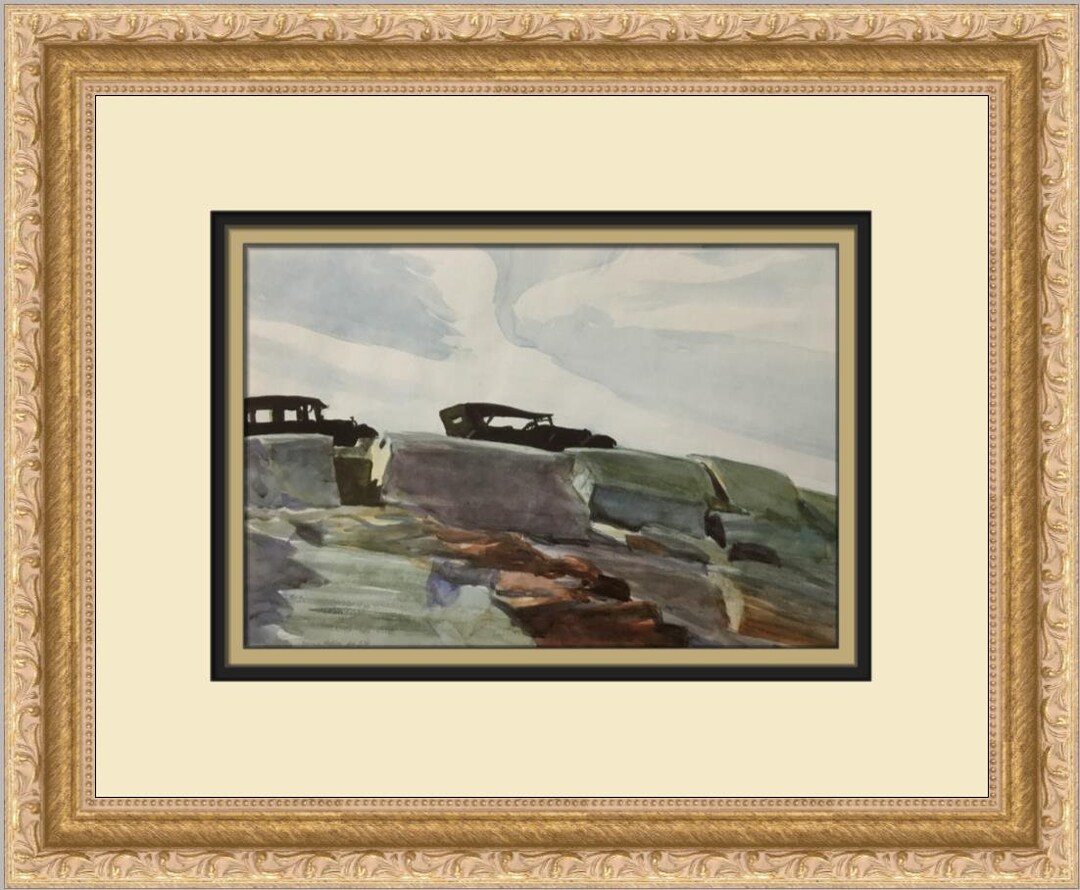 Edward Hopper Cars and Rocks Custom Framed Print - Etsy UK