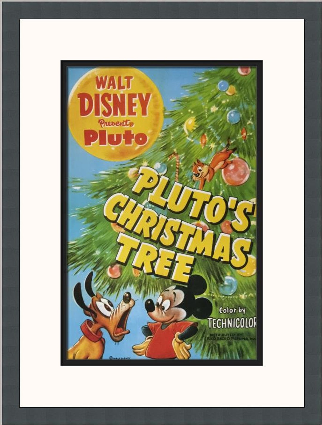 Walt Disney Pluto's Christmas Tree Custom Framed Poster Print - Etsy
