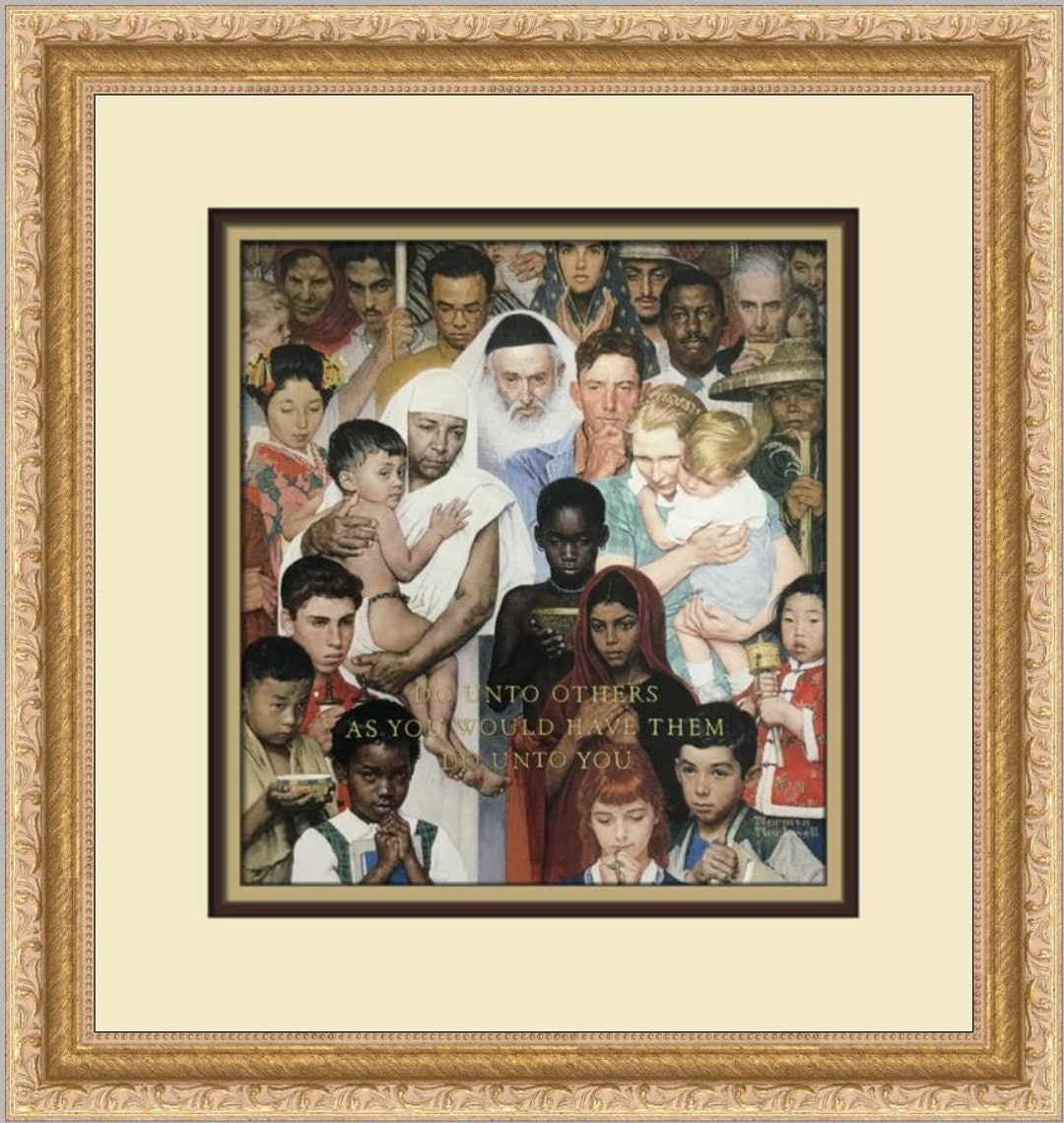 Norman Rockwell Golden Rule Custom Framed Print - Etsy
