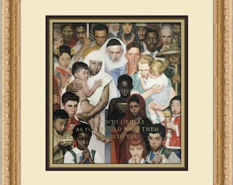 The Golden Rule by Norman Rockwell Rare Art Print - Etsy