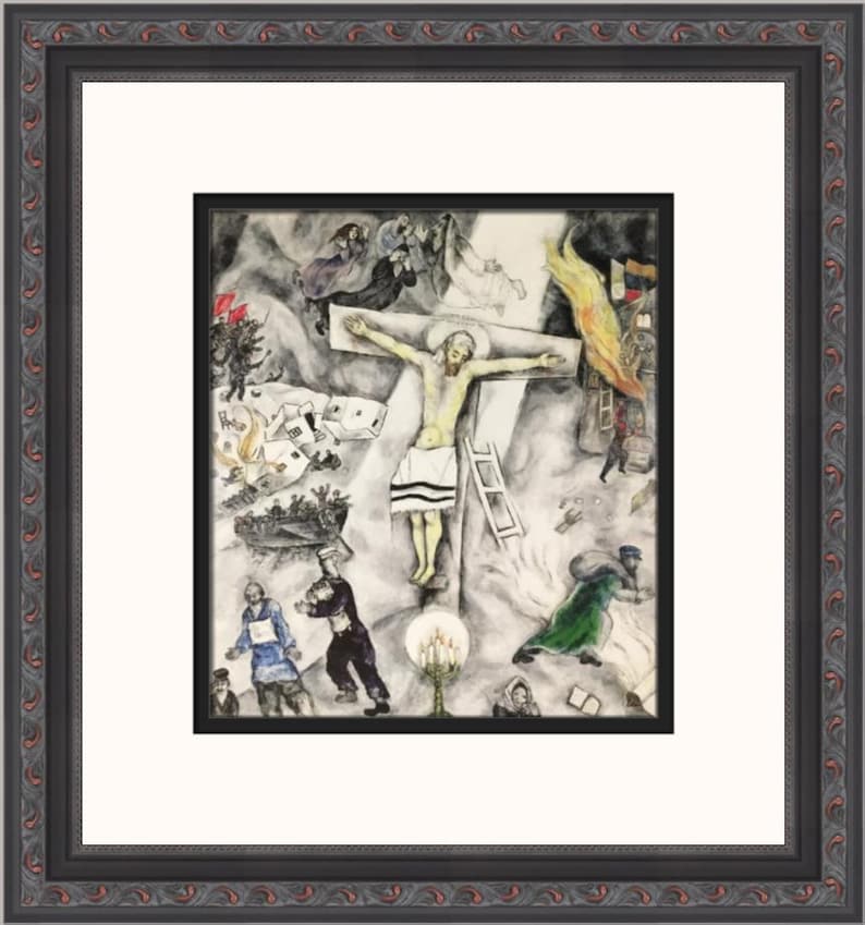 Marc Chagall the White Crucifixion Custom Framed Print - Etsy